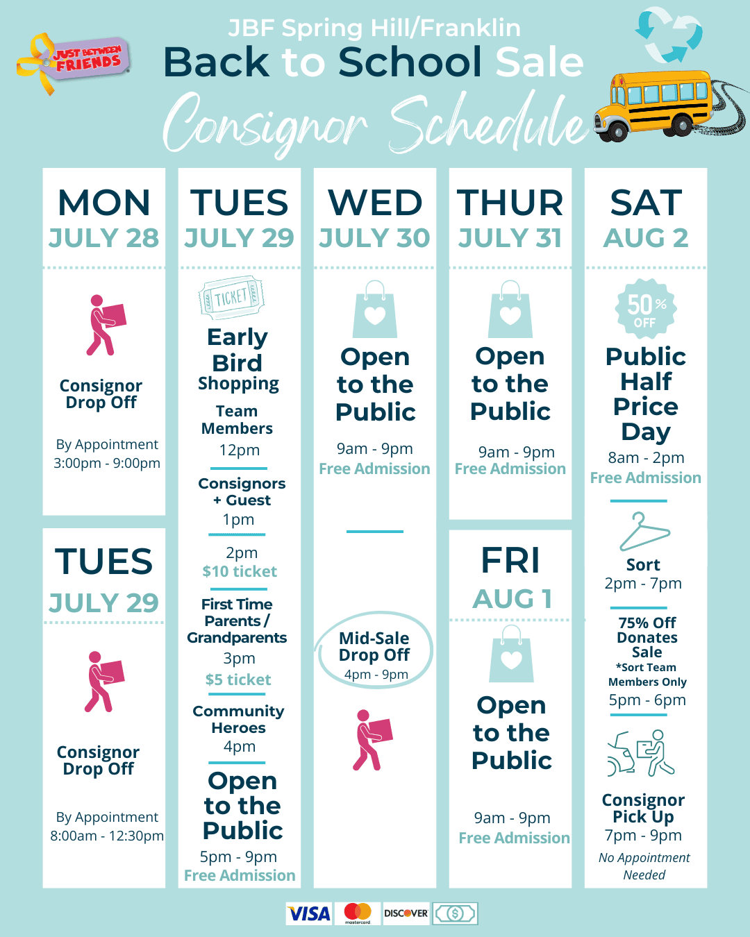 Consignor Schedule | Spring Hill/Franklin, TN